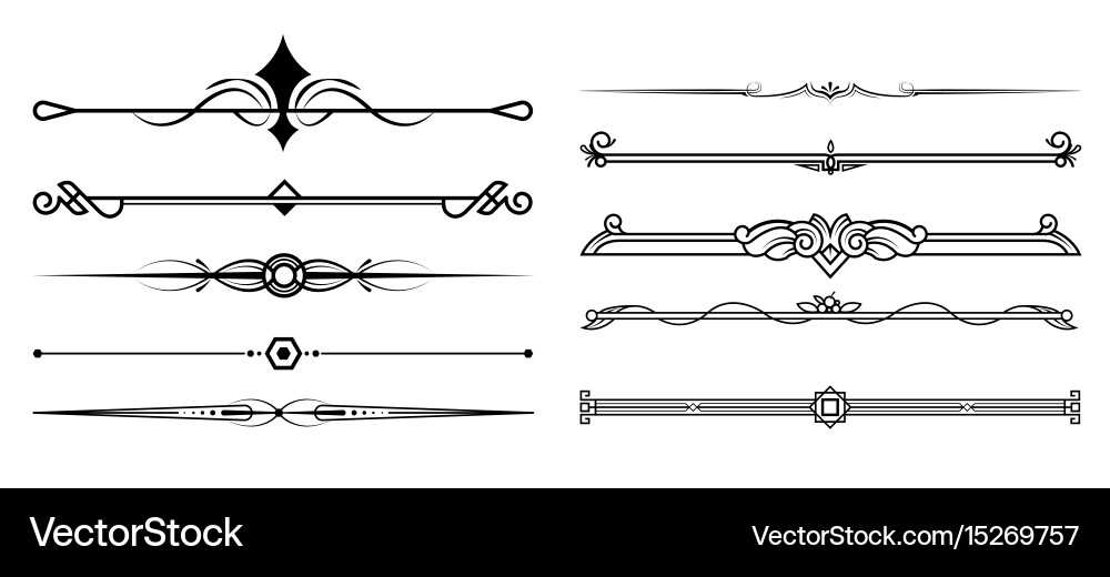 Decorative Border Elements & Page Rules Vector Image