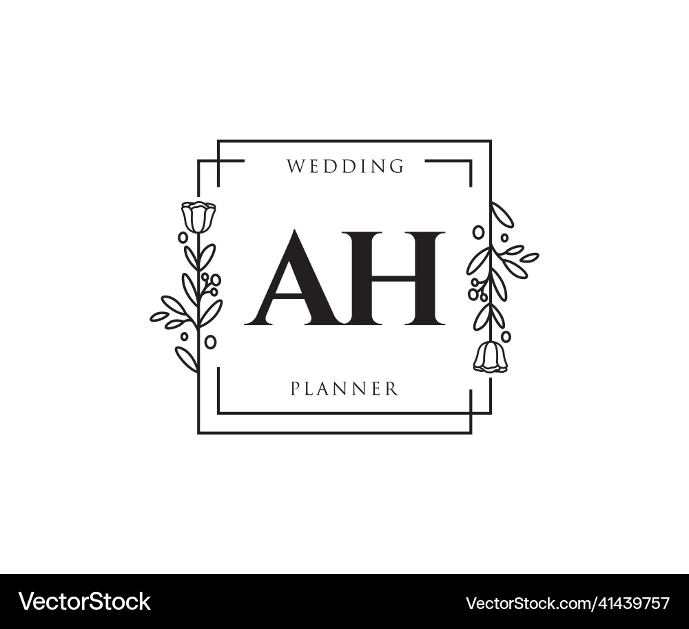 Initial ah feminine logo usable for nature salon Vector Image