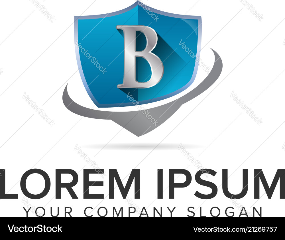 Letter B Shield Logo - Modern Emblem Royalty Free Vector