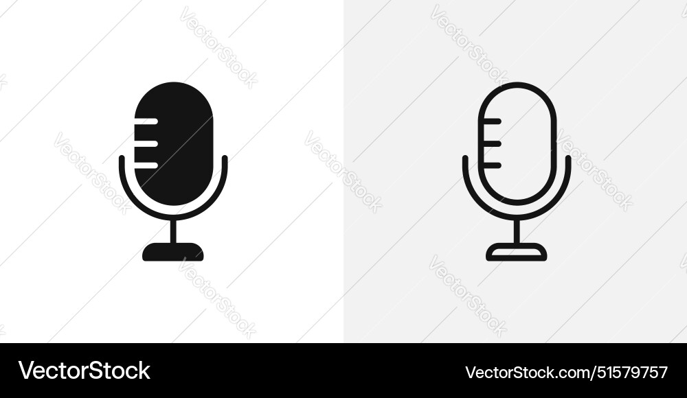 Microphone icon set Royalty Free Vector Image - VectorStock