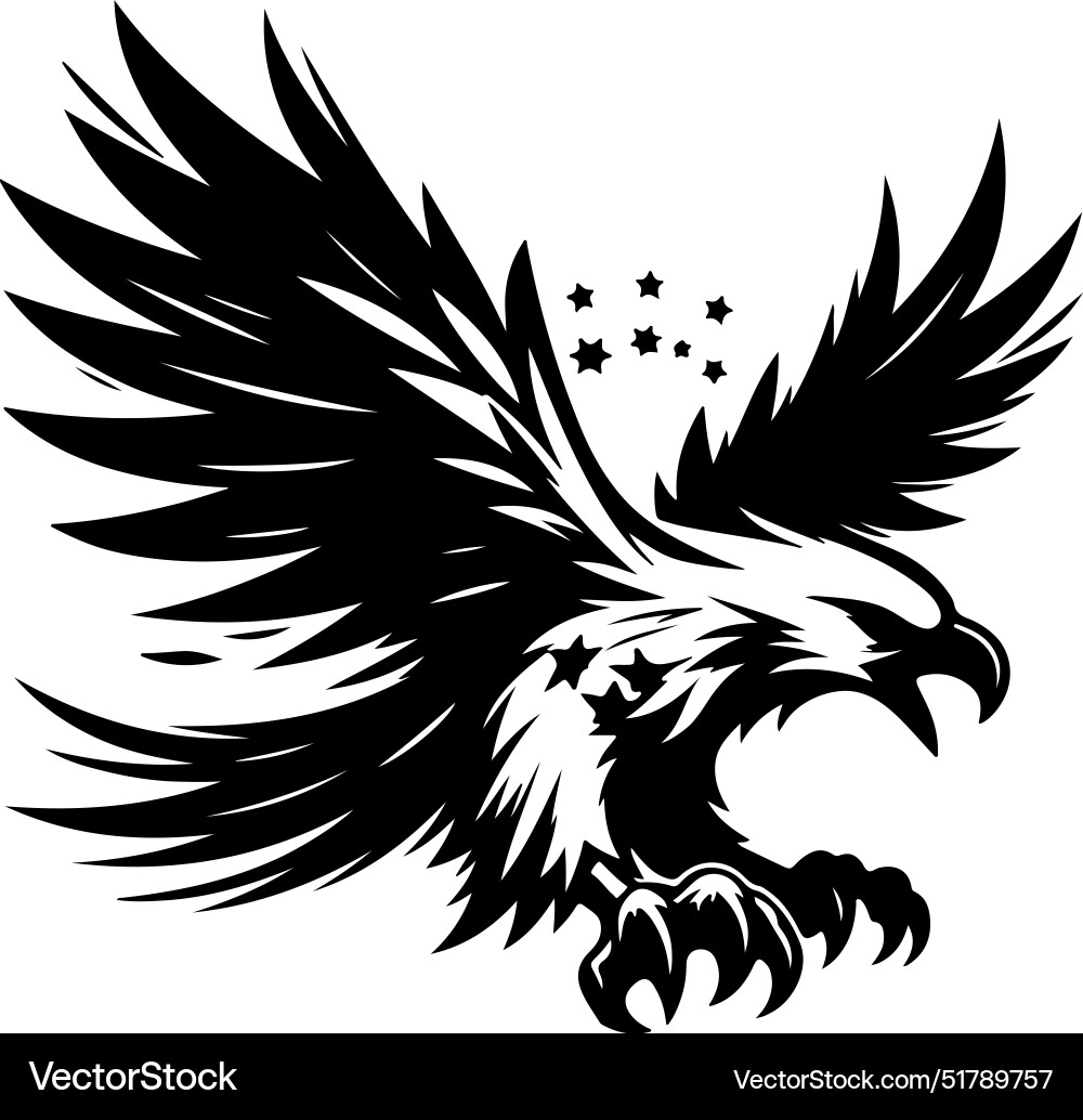Philippine eagle isolated black design Royalty Free Vector