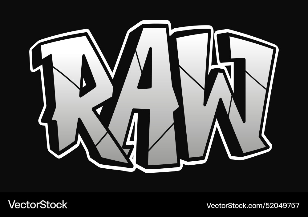 Raw word trippy psychedelic graffiti style Vector Image Raw word trippy psychedelic graffiti style Vector Image