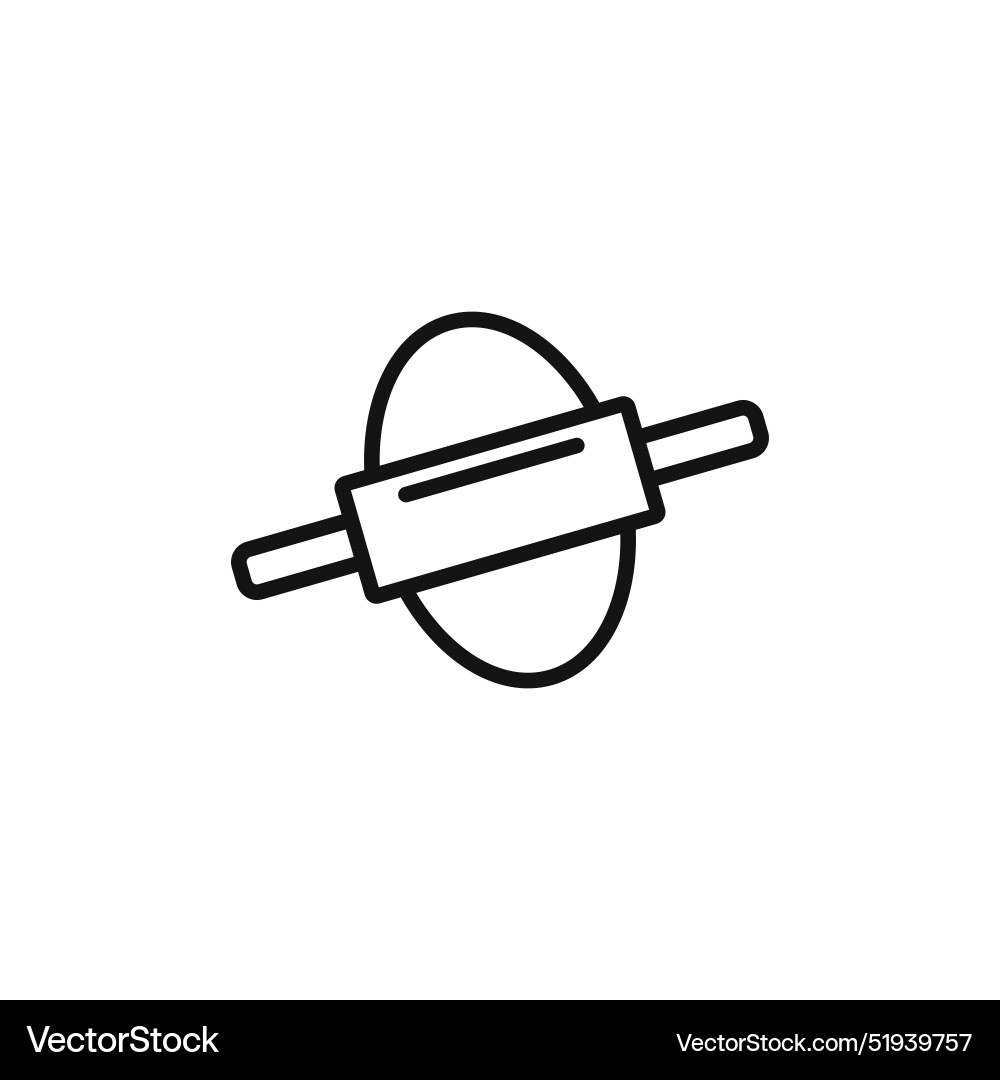 Rolling pin icon logo sign outline Royalty Free Vector Image