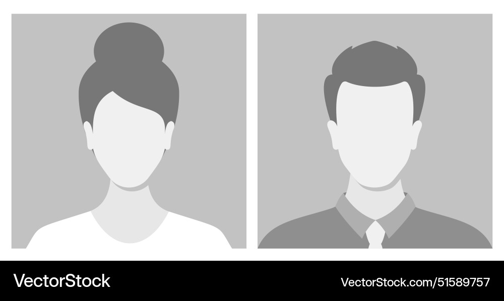 Simple gray avatar icons representing male Vector Image