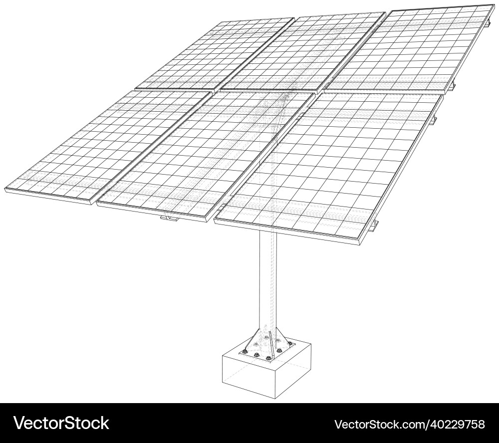3D Solar Panel Rendering Royalty Free Vector Image