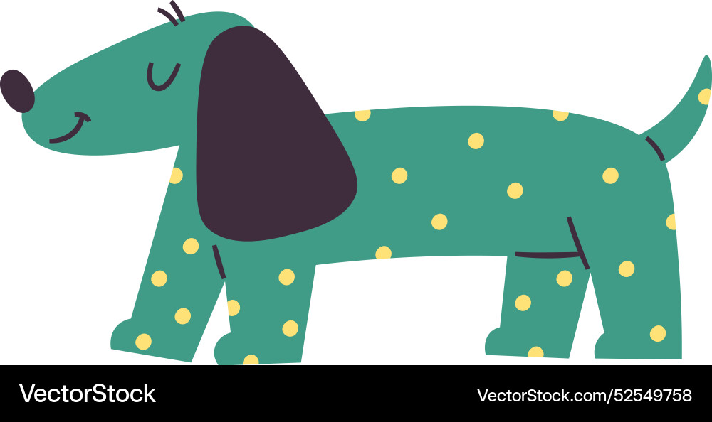 Dachshund dog with dotted pattern Royalty Free Vector Image