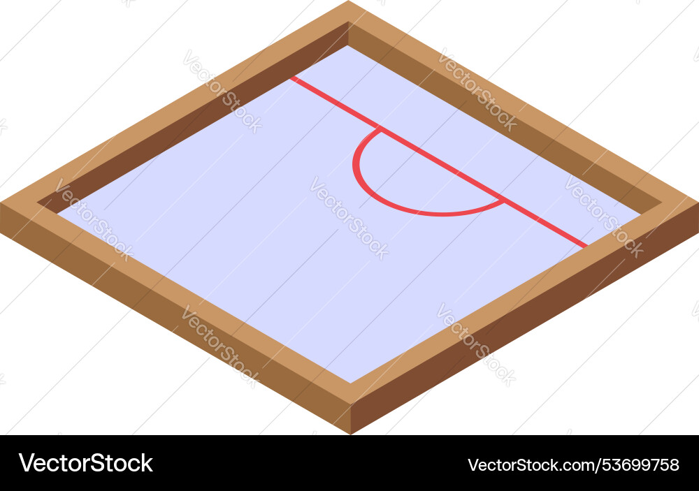 Empty futsal field with wooden frame isometric Vector Image
