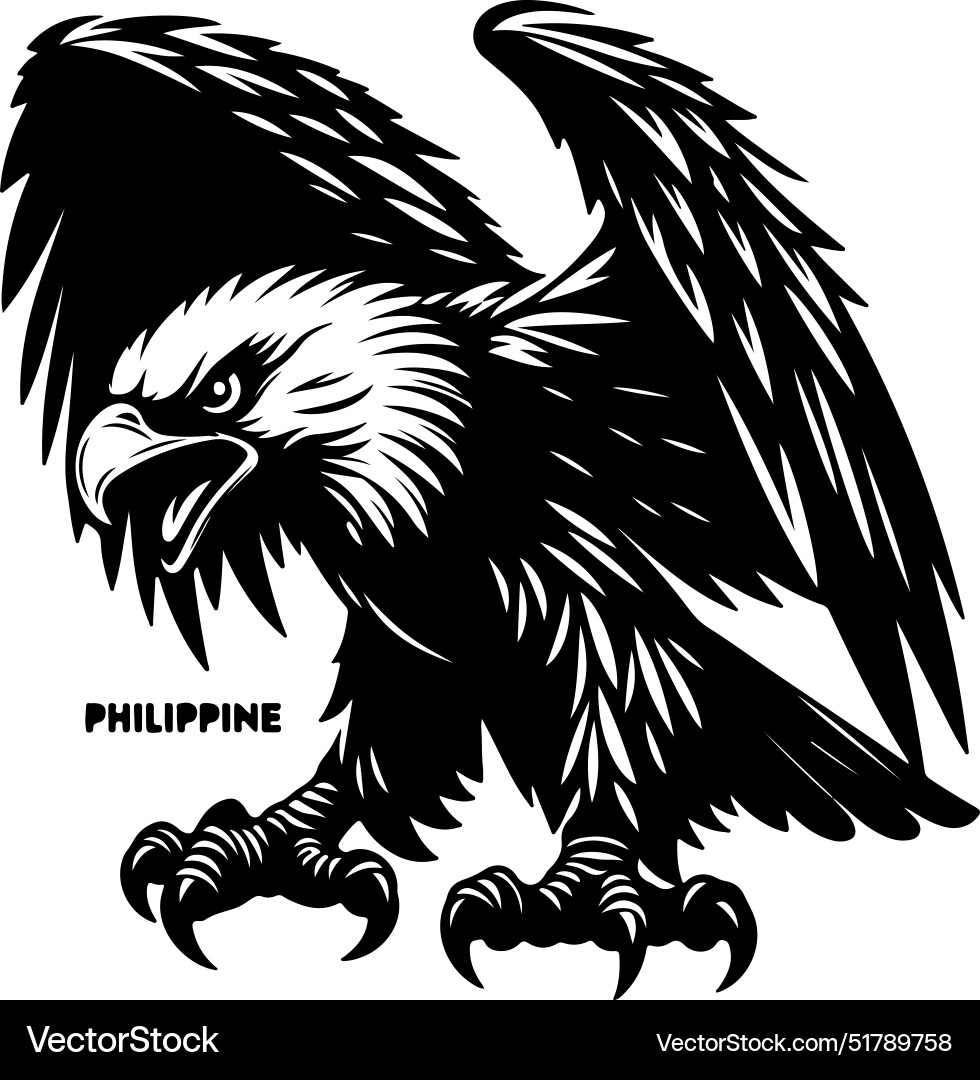 Philippine eagle isolated black design Royalty Free Vector