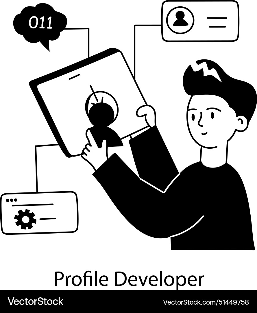 Profile developer Royalty Free Vector Image - VectorStock