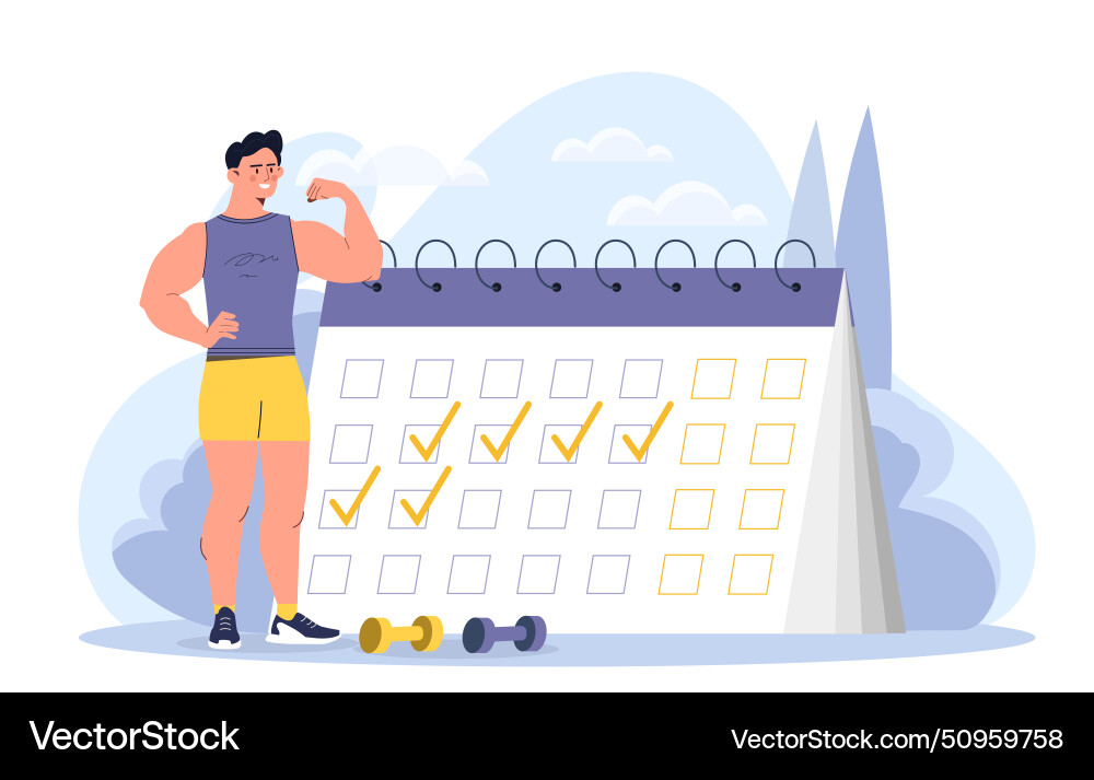 Regular training schedule concept Royalty Free Vector Image