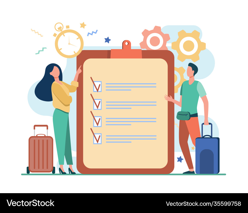 Travel packing list Royalty Free Vector Image - VectorStock
