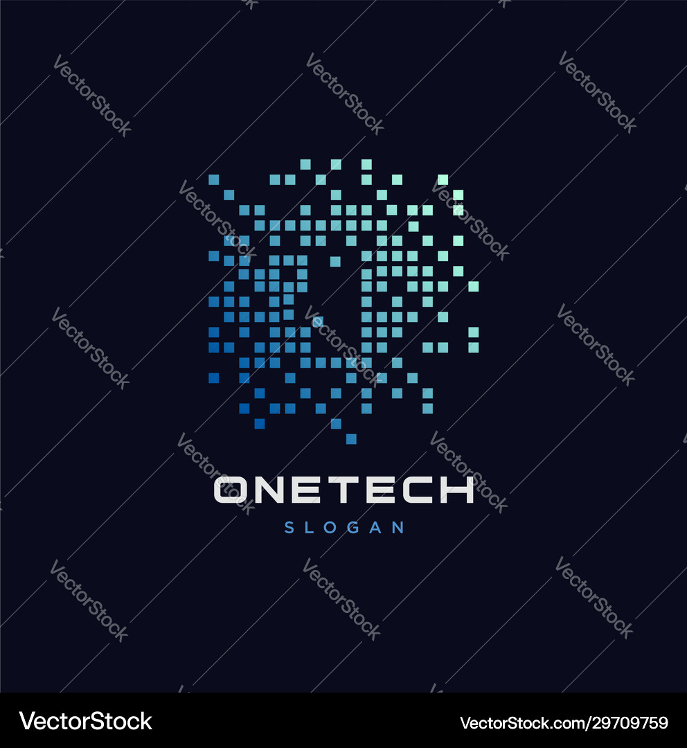 1 tech logo one logoone digital Royalty Free Vector Image