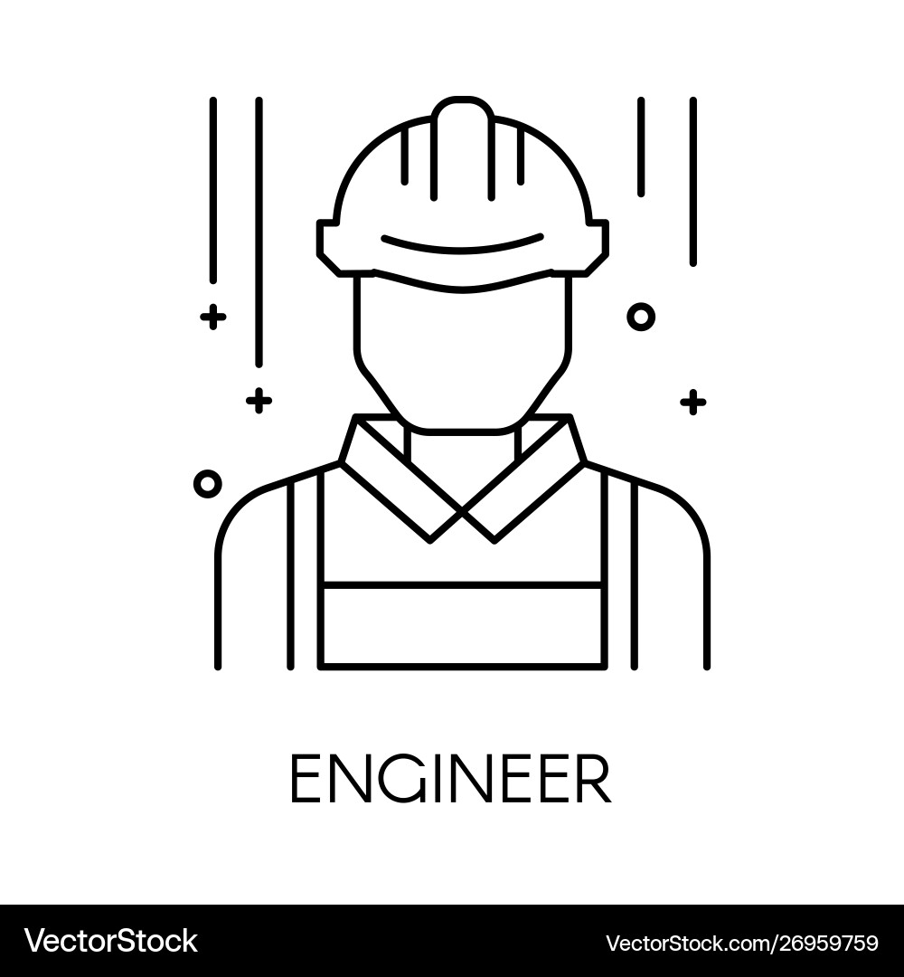 Engineer or technical service isolated outline Vector Image