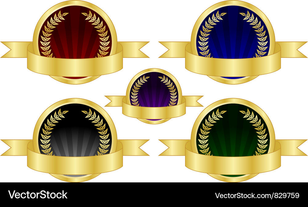 Gold labels Royalty Free Vector Image - VectorStock