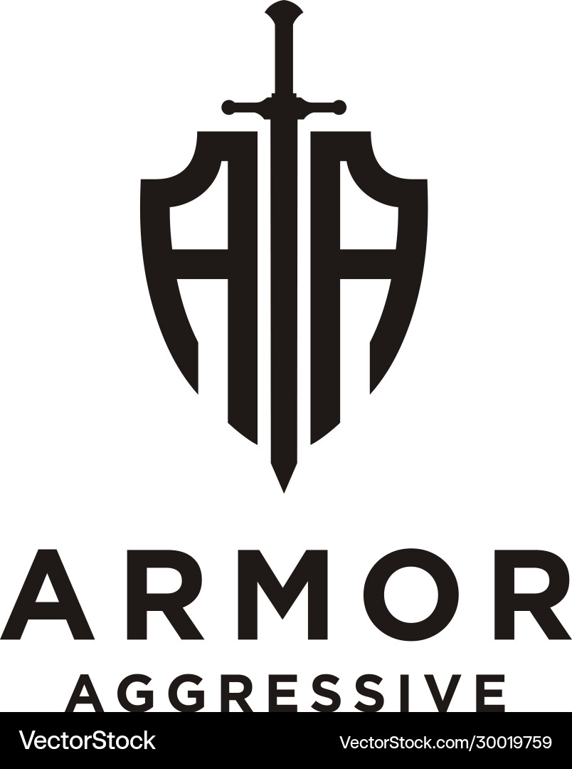 Military Shield Logo - AA Royalty Free Vector Image