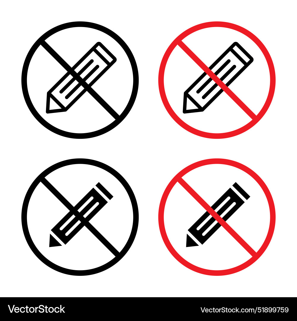 No writing permitted indicating unauthorized Vector Image