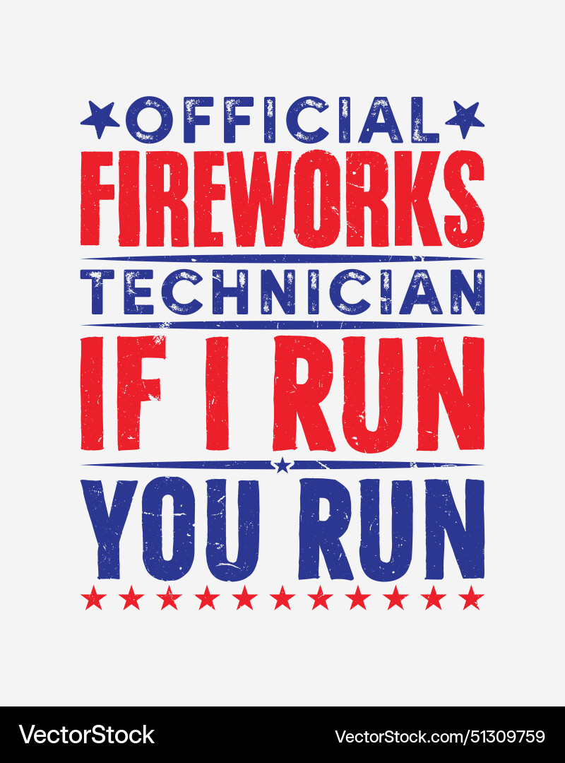 Official fireworks t shirt design Royalty Free Vector Image
