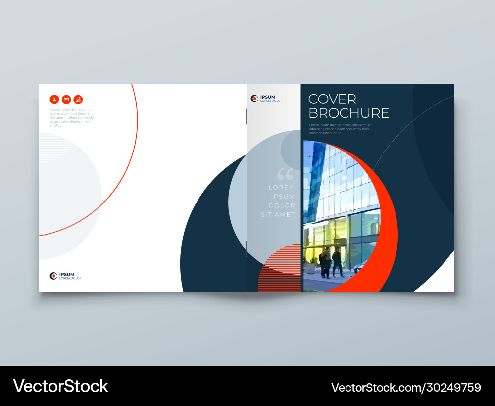 Square cover with minimal red geometric design Vector Image