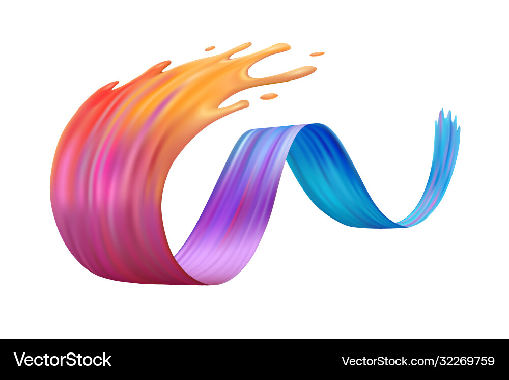 Tape from color paints with drops on a white Vector Image