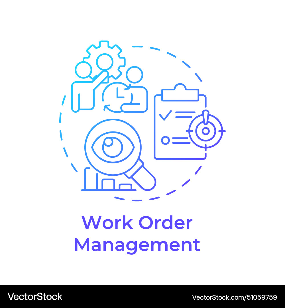 Work order management blue gradient concept icon Vector Image