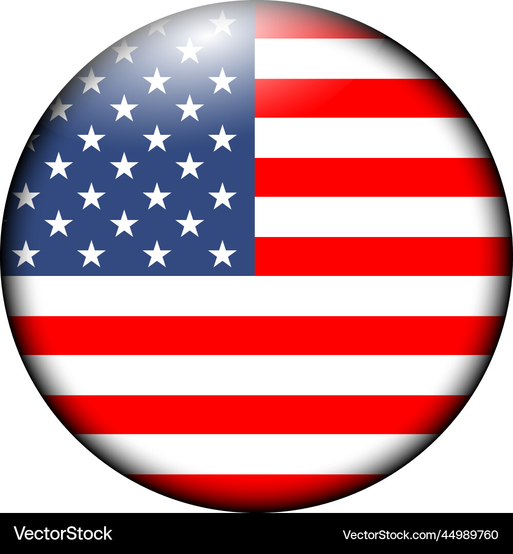 American flag icon badge Royalty Free Vector Image