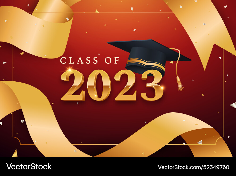 Gradient background for class of 2023 graduation Vector Image