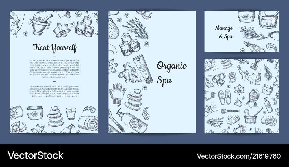 Hand drawn spa elements branding identity Vector Image