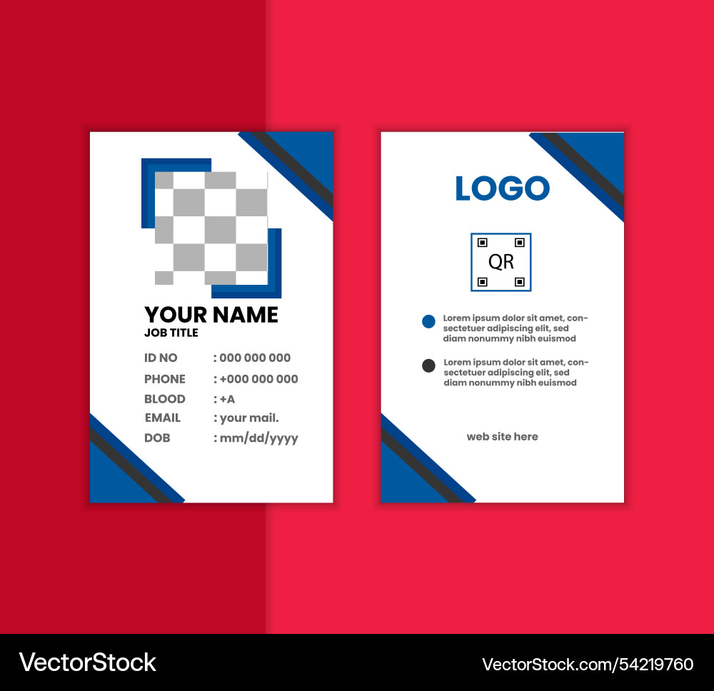Id card design Royalty Free Vector Image - VectorStock