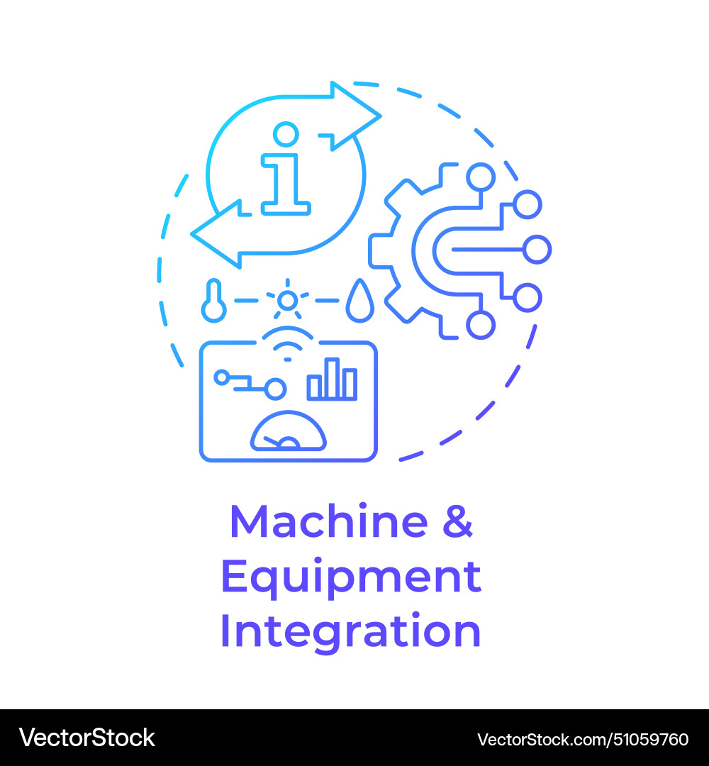 Machine and equipment integration blue gradient Vector Image