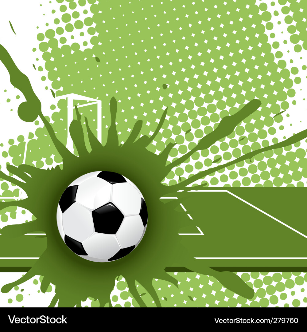 Soccer Ball on Green Field Royalty Free Vector Image