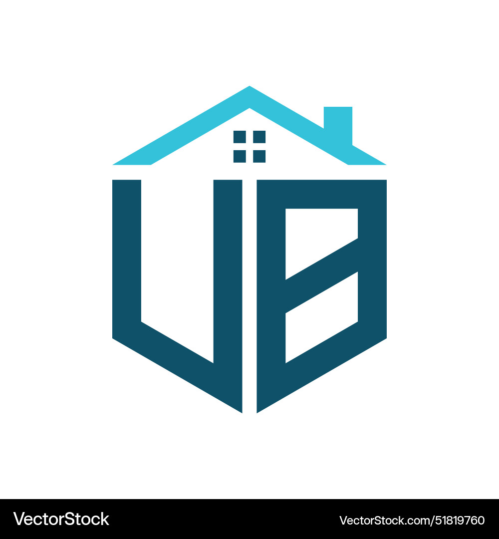 Ub house logo design template letter Royalty Free Vector