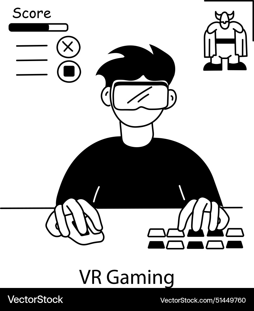 Vr gaming Royalty Free Vector Image - VectorStock