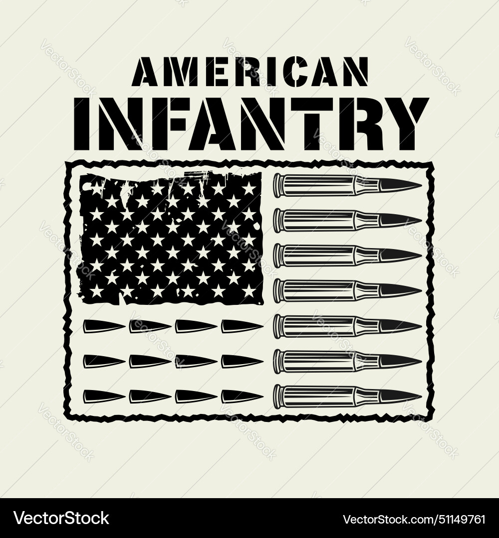 American infantry army flag Royalty Free Vector Image