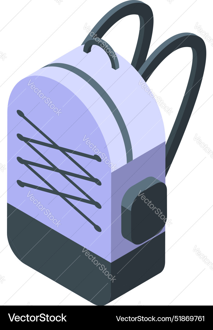 Backpack with straps is standing isolated on white