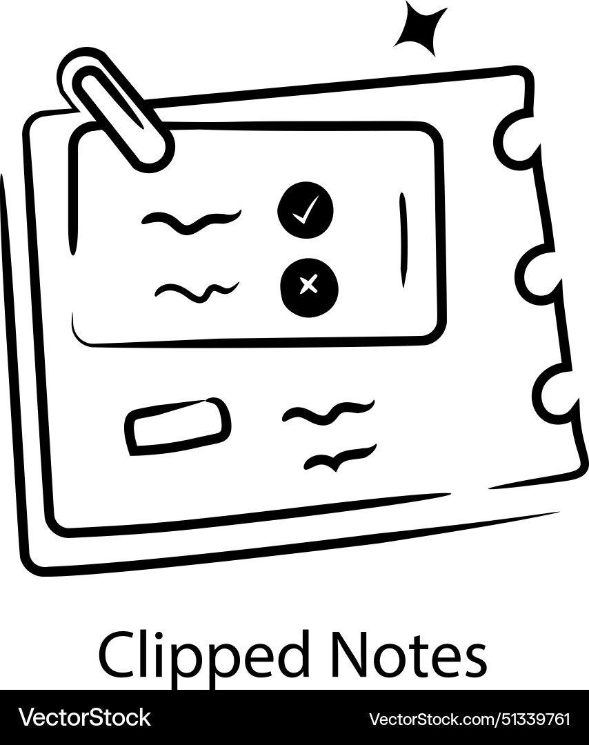Clipped notes Royalty Free Vector Image - VectorStock