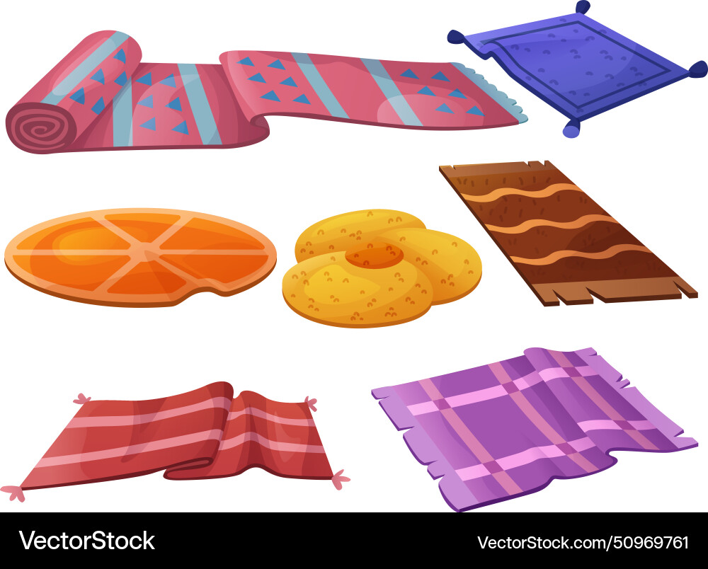 Color carpets set isolated on white background Vector Image