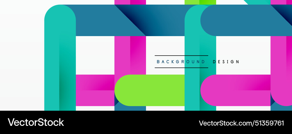 Colorful lines with shadows geometric background Vector Image