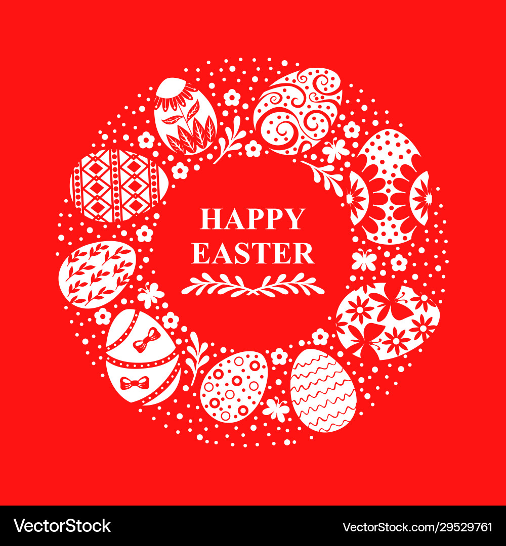Easter decorative round frame Royalty Free Vector Image
