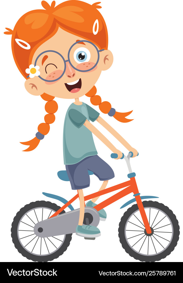 Kid riding bike Royalty Free Vector Image - VectorStock