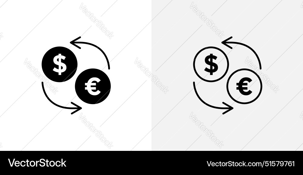 Money exchange icon set Royalty Free Vector Image