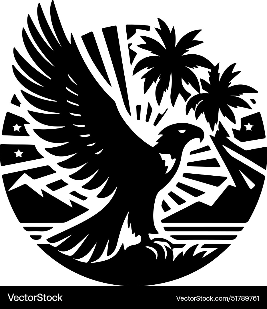 Philippine eagle isolated black design Royalty Free Vector