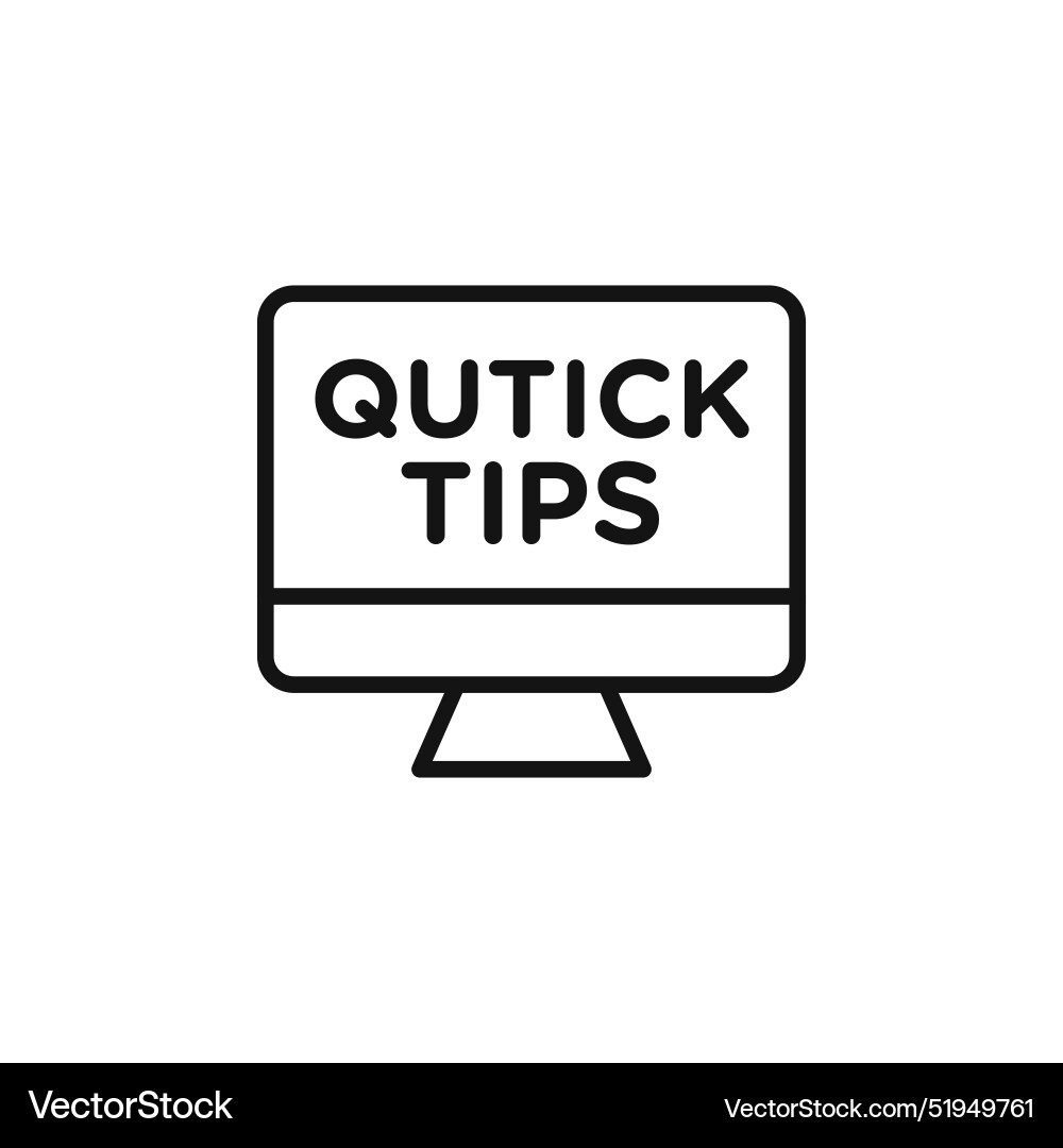 Quick tips logo sign outline Royalty Free Vector Image