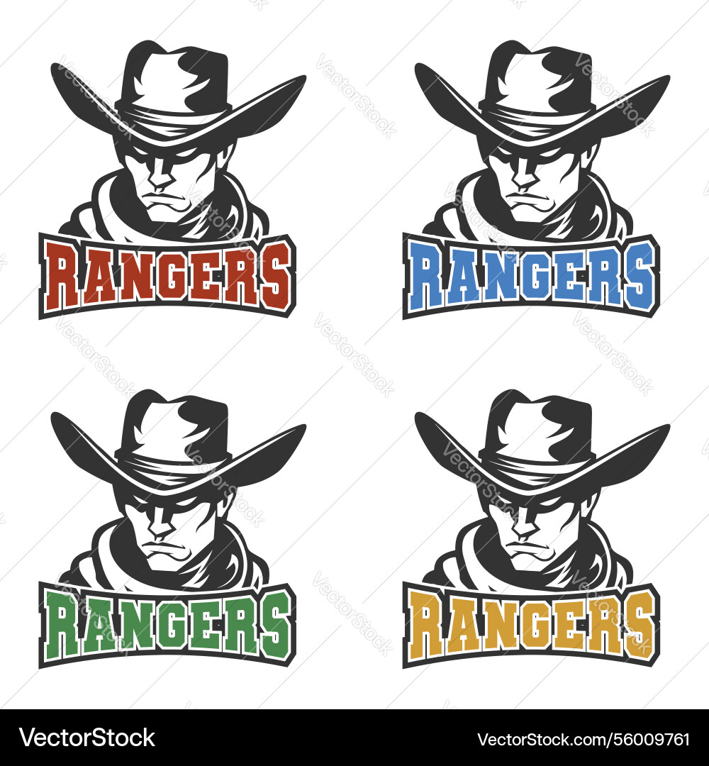 Rangers clip art design mascot Royalty Free Vector Image