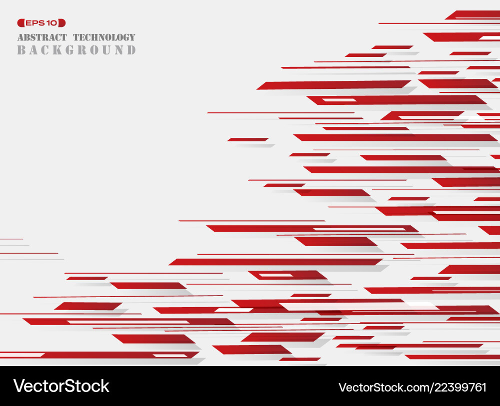 Red pattern technology stripe lines background Vector Image