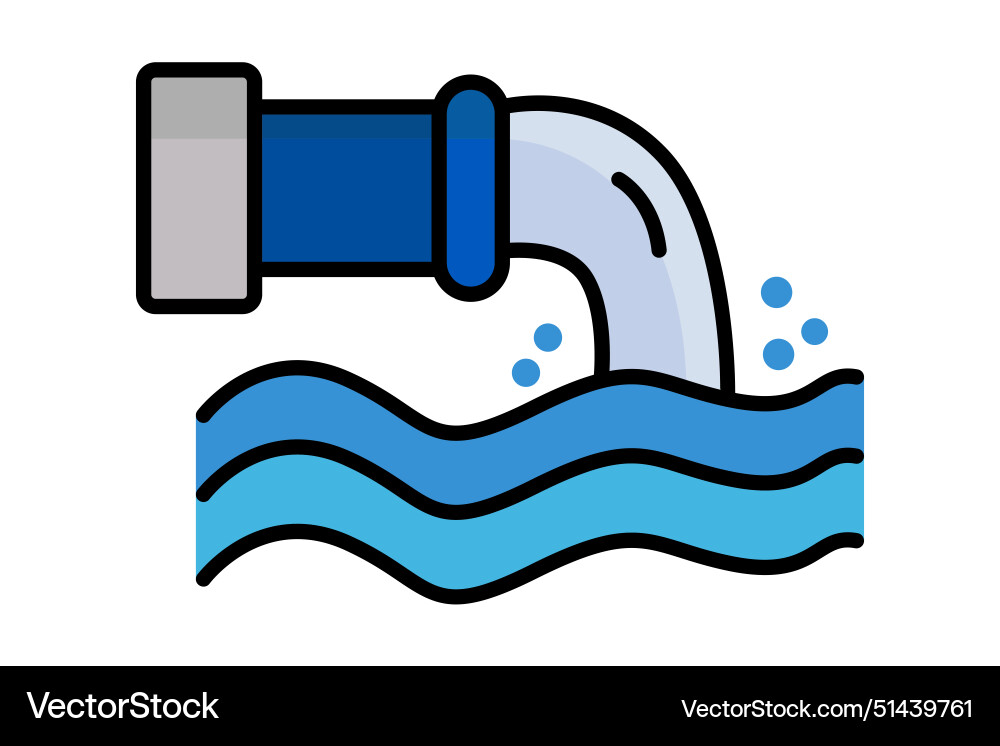 Sewer icon related to utilities colored Royalty Free Vector