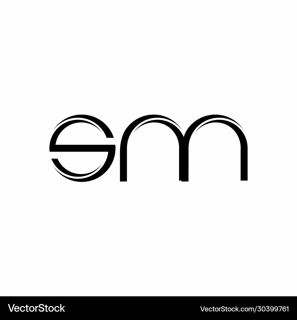 Sm logo monogram with slice rounded modern design Vector Image
