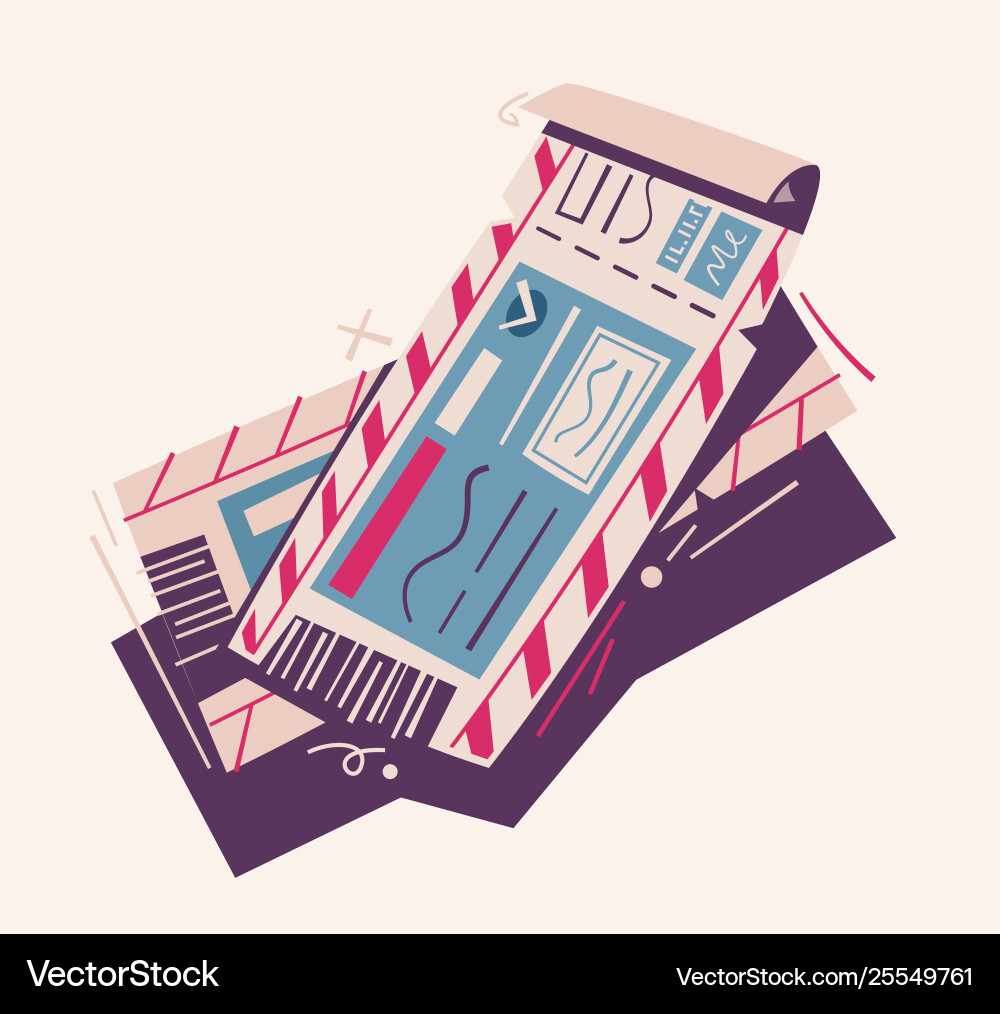 Two tickets cartoon event Royalty Free Vector Image