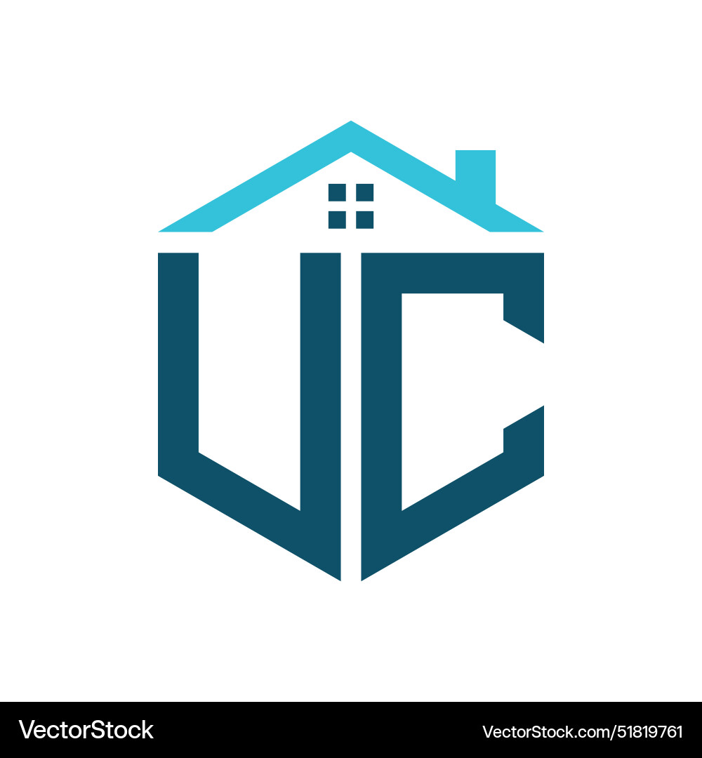 Uc house logo design template letter Royalty Free Vector