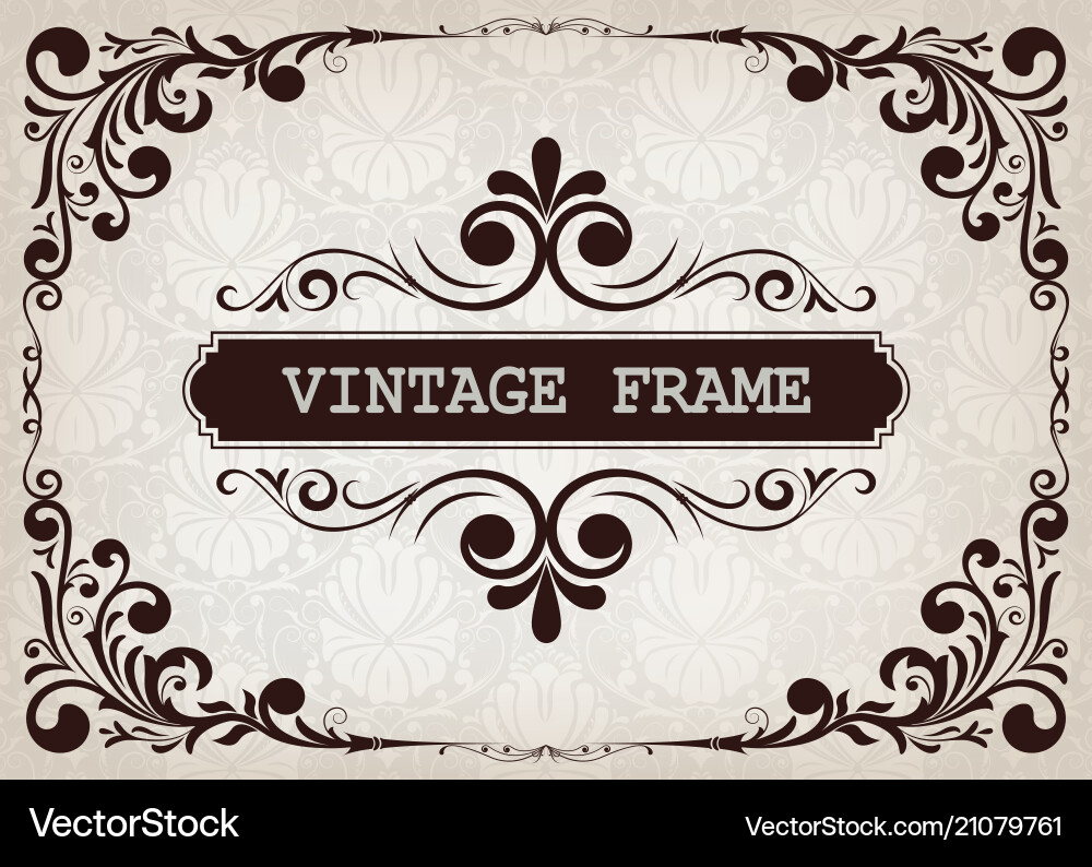 Vintage Filigree Frame Royalty Free Vector Image