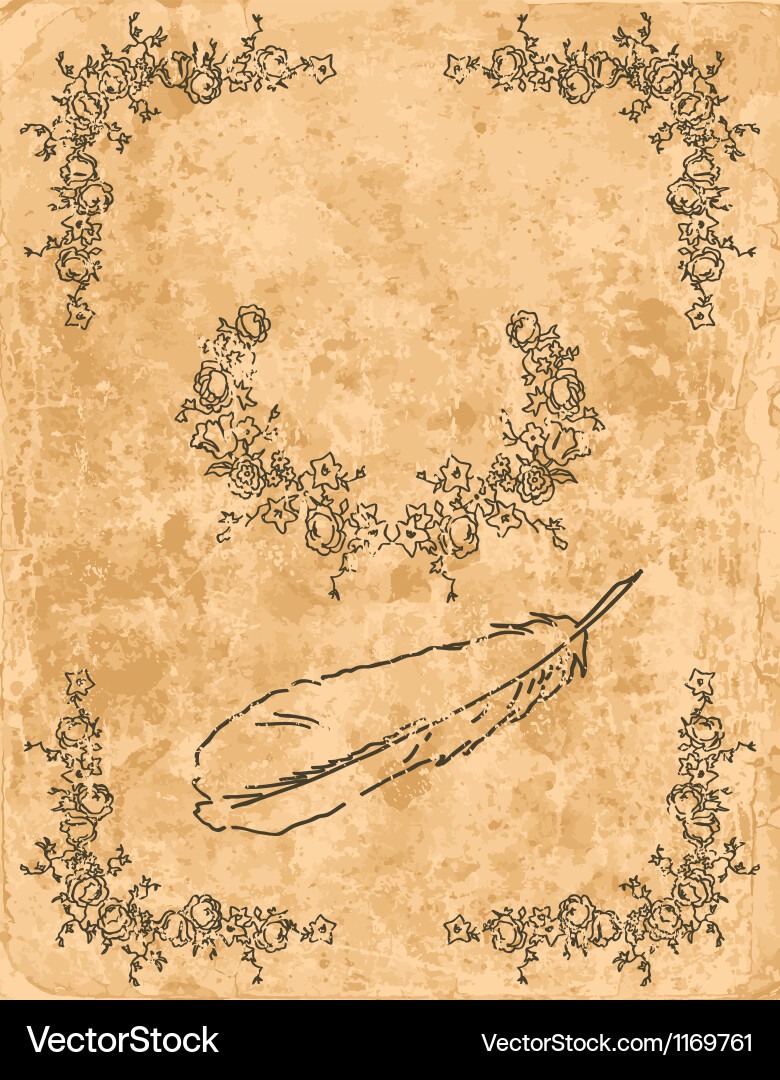 Vintage frame on old paper sheet Royalty Free Vector Image
